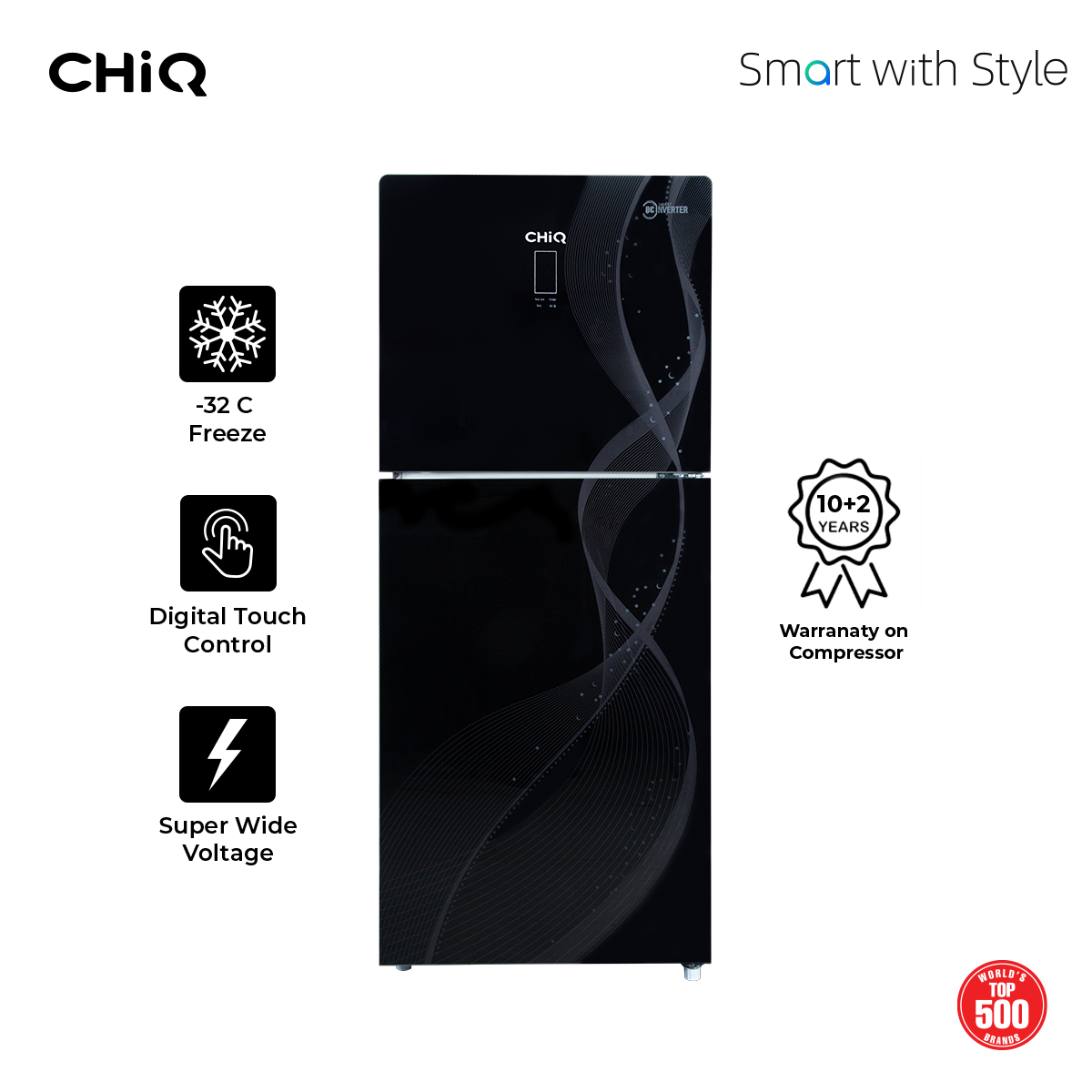 CHIQ- CTM338IGB - Smart 4D DC Inverter Refrigerator – 12CFT